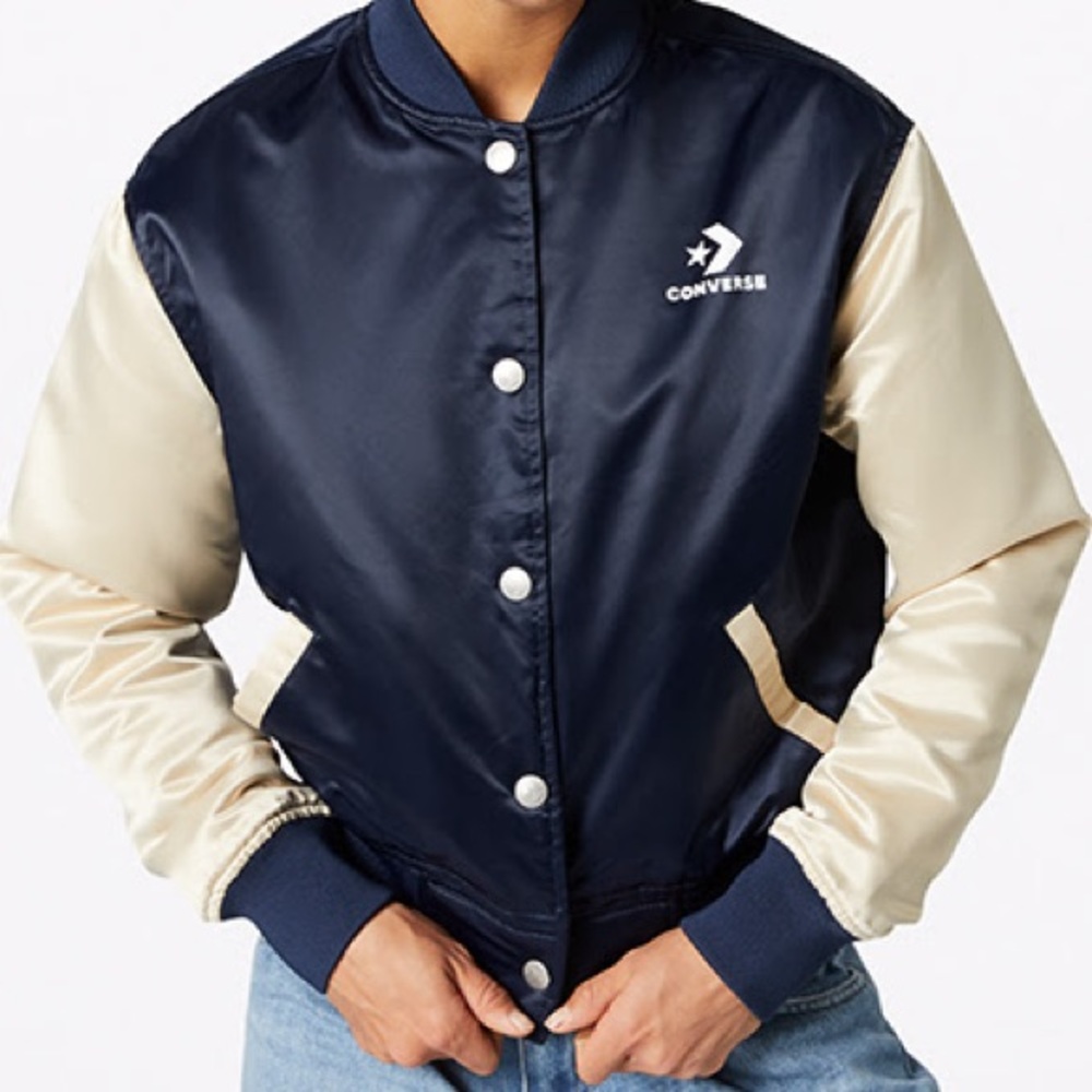 Super Rare Converse Varsity Bomber Jacket Size Small - Gem